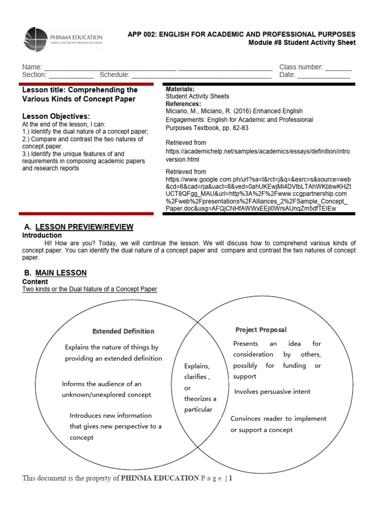 Understanding Concept Papers: Types & Uses | PDF | Extraversion And ...