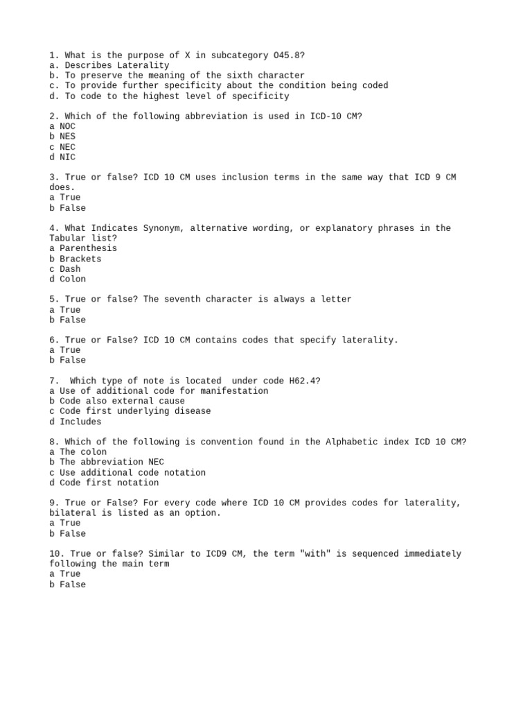 8. MCQ ICD Conventions | PDF