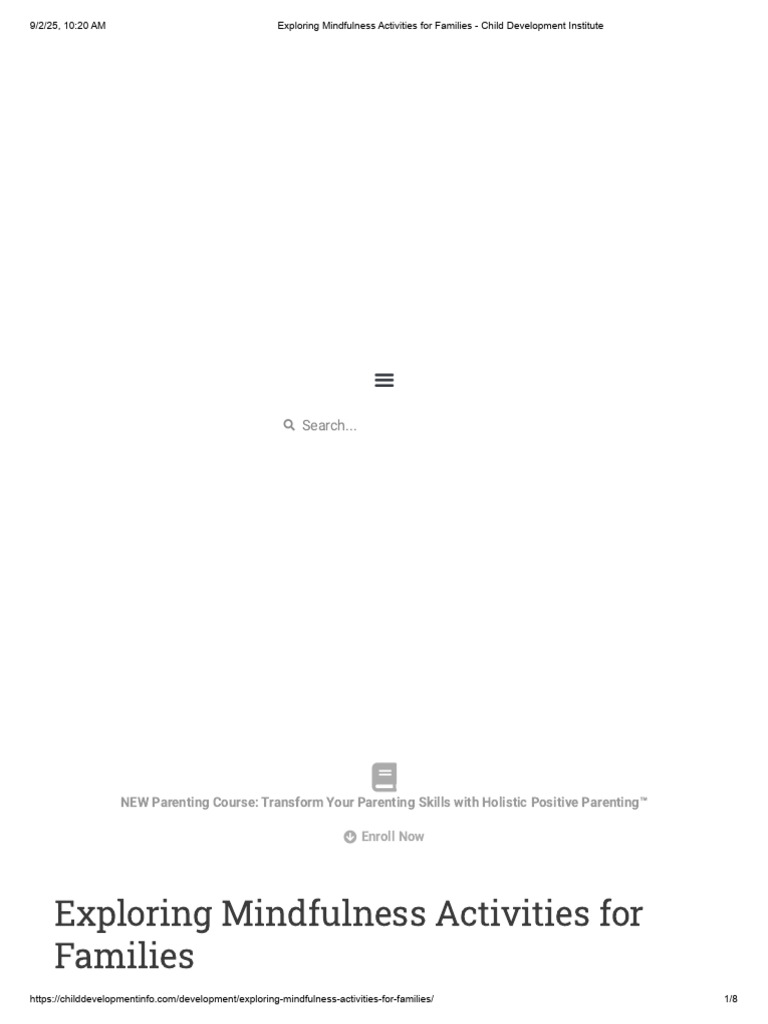 Mindfulness Activities for Families | PDF | Mindfulness | Parenting