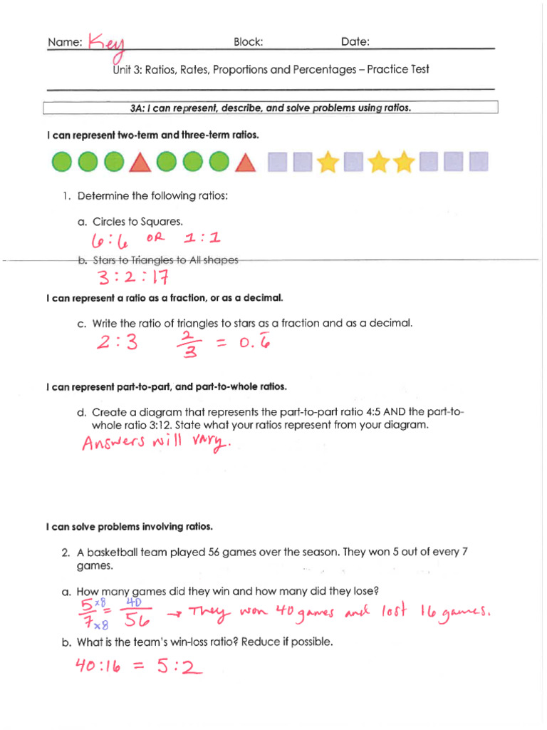 Unit 3 Practice Test Answer Key | PDF