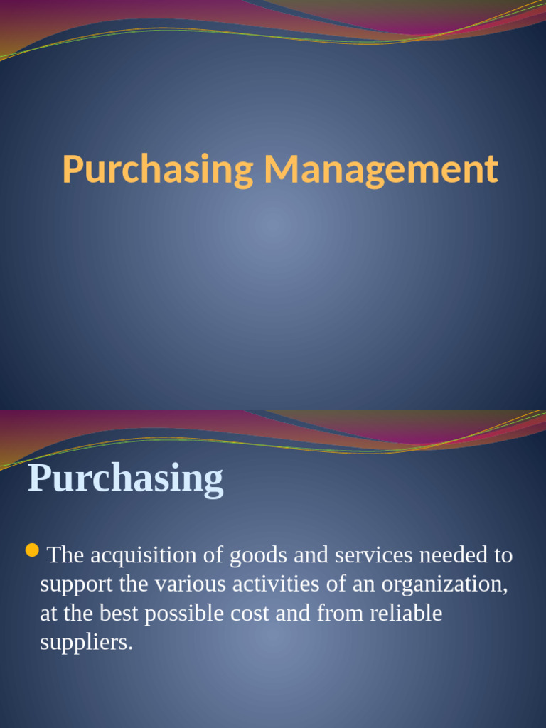 Lec 03 - Purchasing Management | PDF | Supply Chain Management | Supply Chain