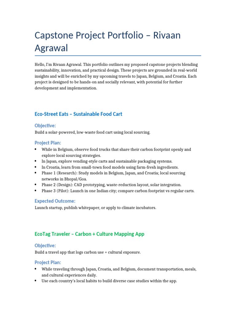 Capstone Portfolio Rivaan Agrawal Final | PDF