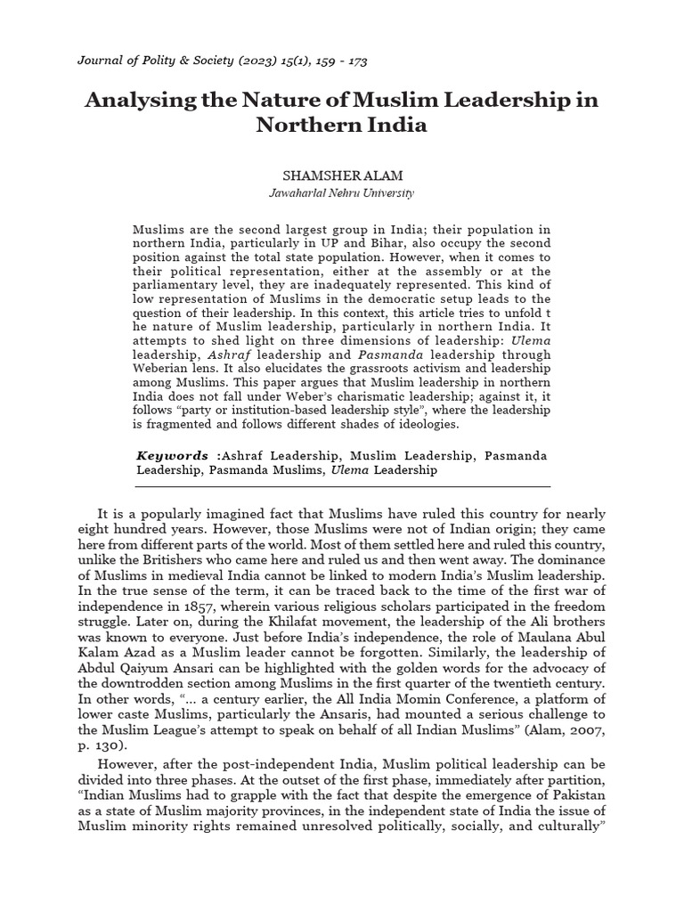 Muslim Leadership in Northern India | PDF | Dalit