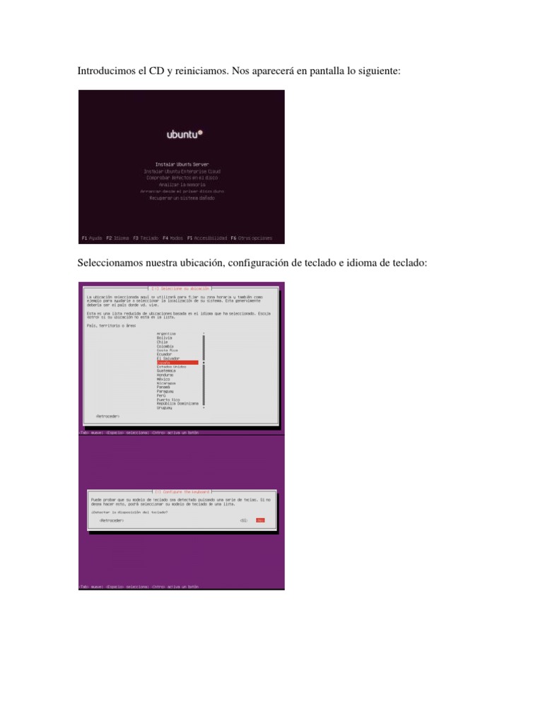 Instalacion de Ubuntu Server | PDF | Ubuntu (sistema operativo ...