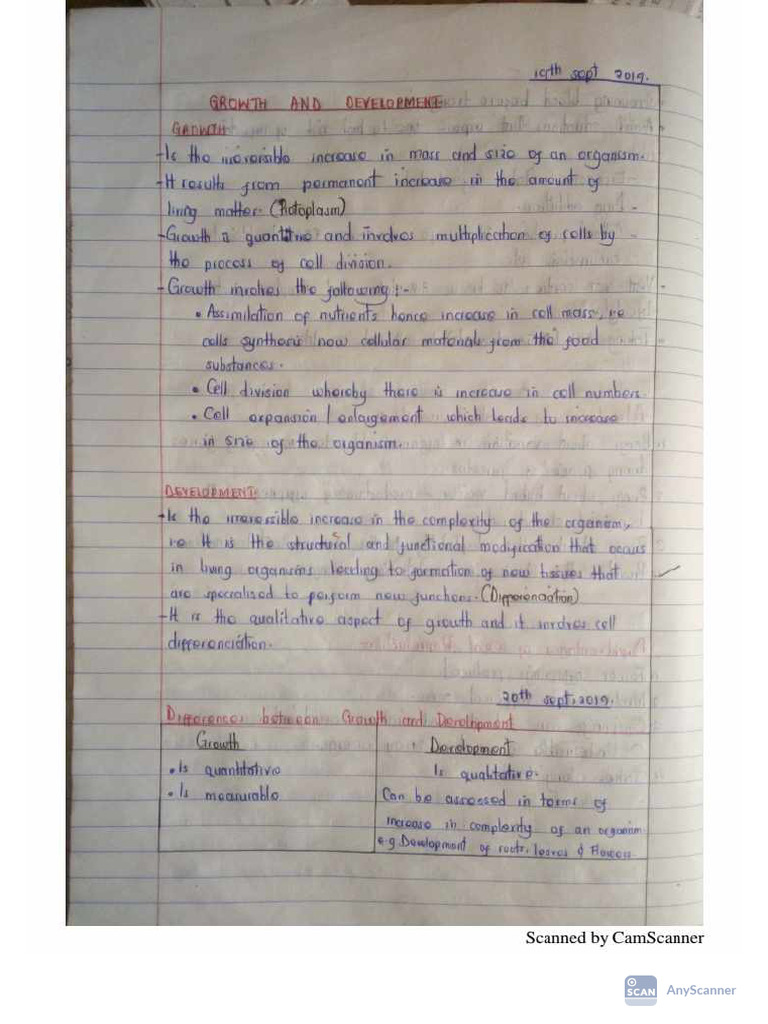 Growth and Development Notes MR Oyieko | PDF