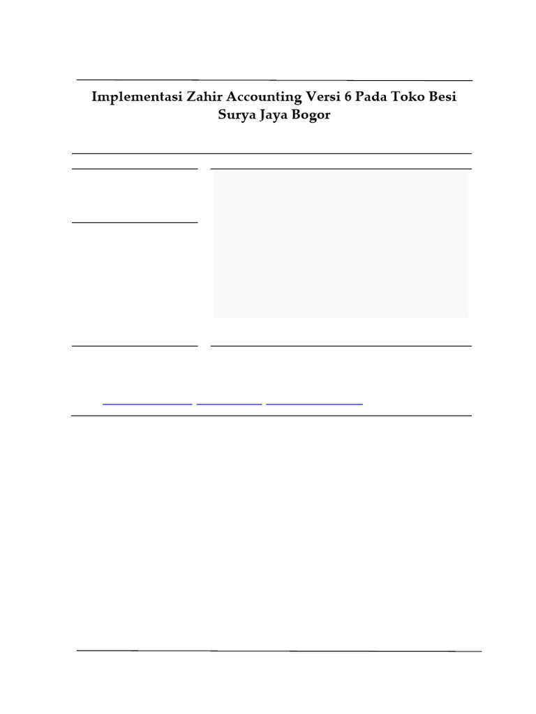 Implementasi Zahir Accounting Versi 6 Pada Toko Be | PDF
