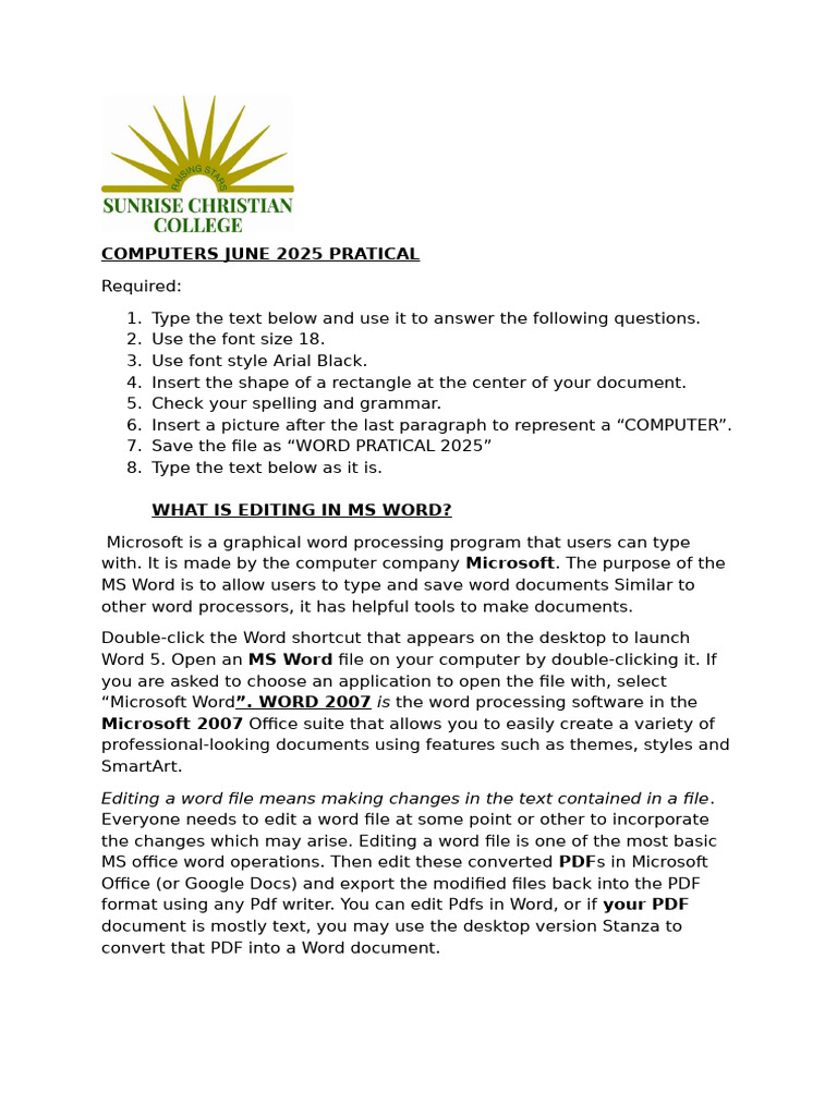 Computers June 2025 Pratical | PDF