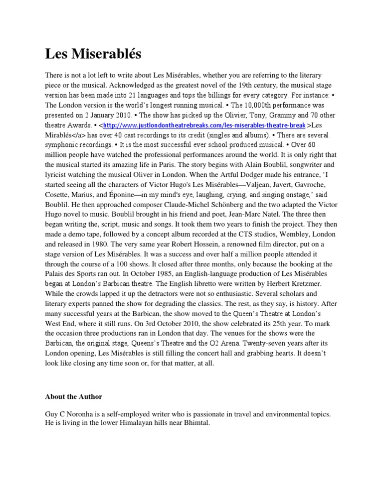 Les Miserables | Download Free PDF | Les Misérables | Entertainment ...