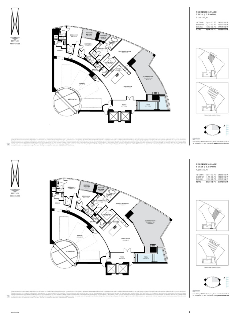 Bentley Residences Floor Plans Overview | PDF | Area | Bedroom