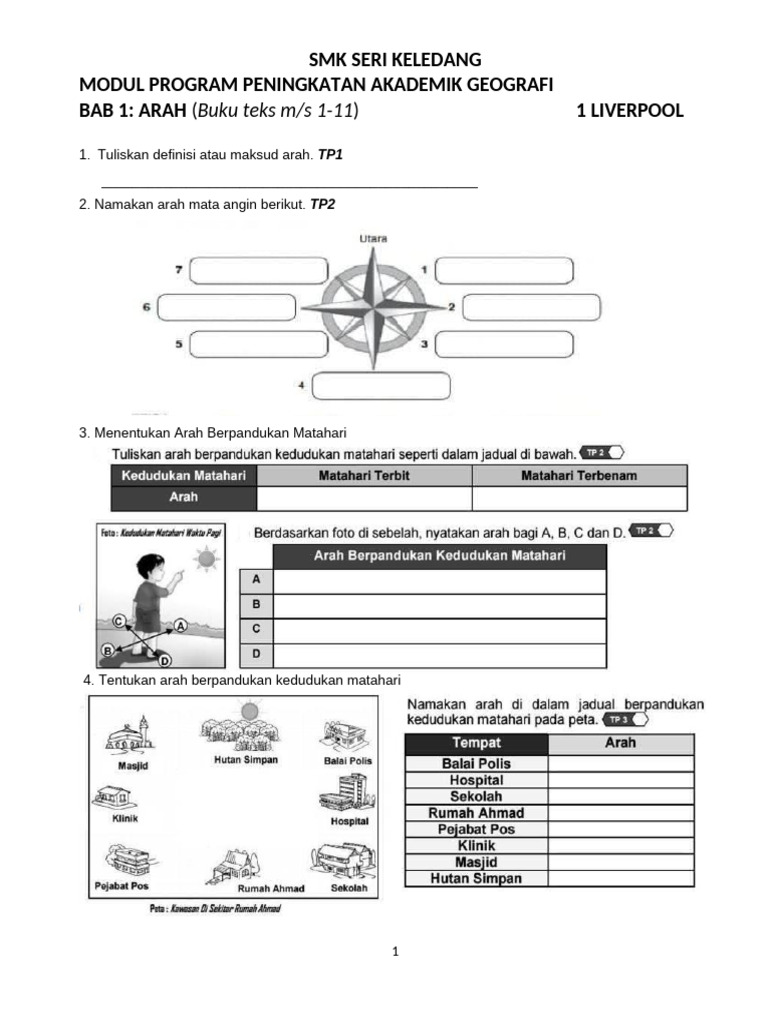 Modul Program Peningkatan Akademik Goegrafi Ting.1 Liverpool (2021) | PDF
