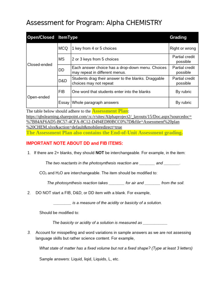 Alpha Chem Unit3 Ch9 Assessment 5Qs Corrected | PDF | Multiple Choice ...