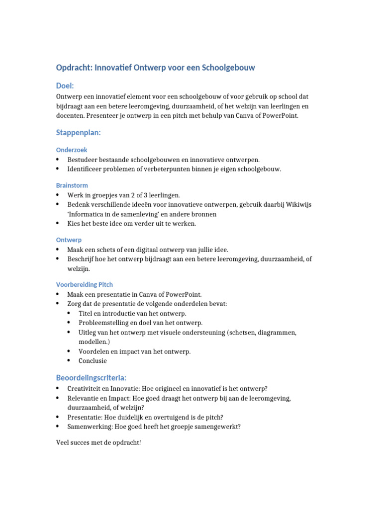 Innovatief - Ontwerp Stappenplan | PDF