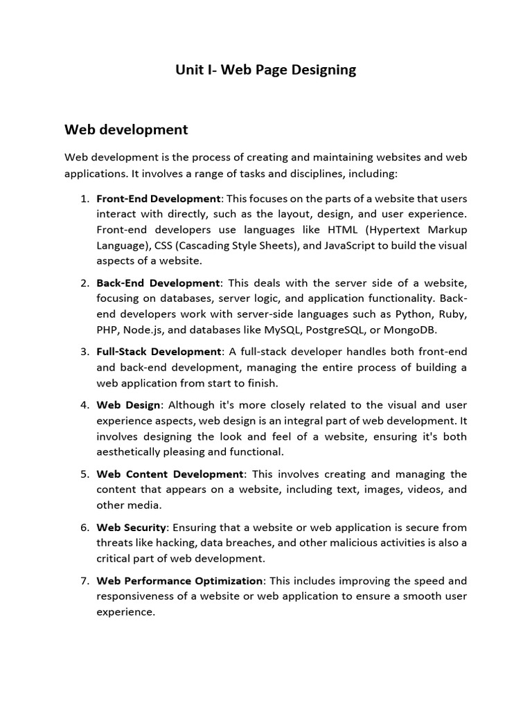 Web Technology Unit-1 | PDF | Html | World Wide Web