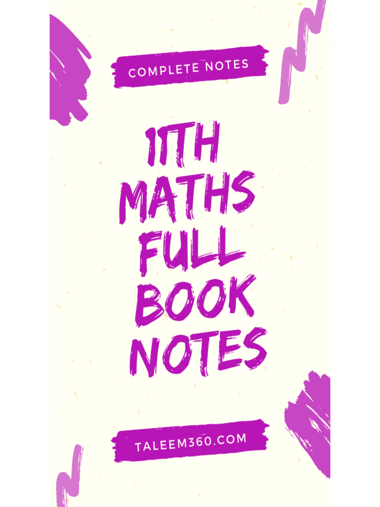 11th Grade Complete Maths Notes | PDF | Mathematics | Mathematical Logic