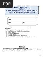 8 - Topic 4 Numeric and Geometric Patterns WS | PDF | Mathematics