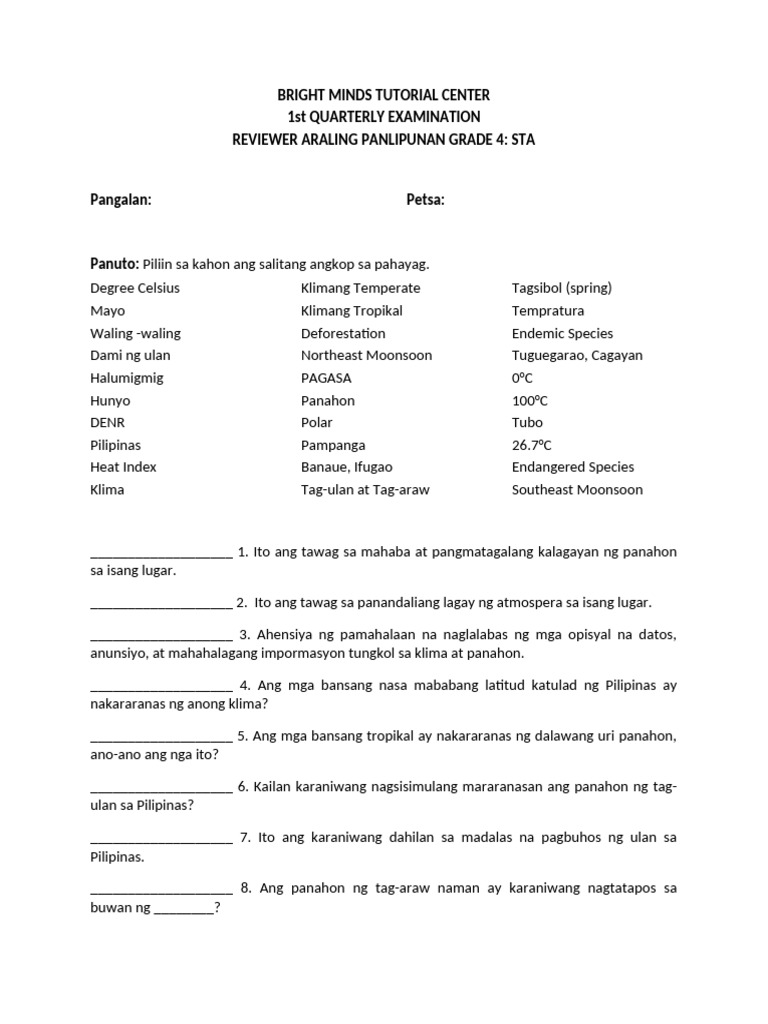Sta - Grade 4 - Ap | PDF