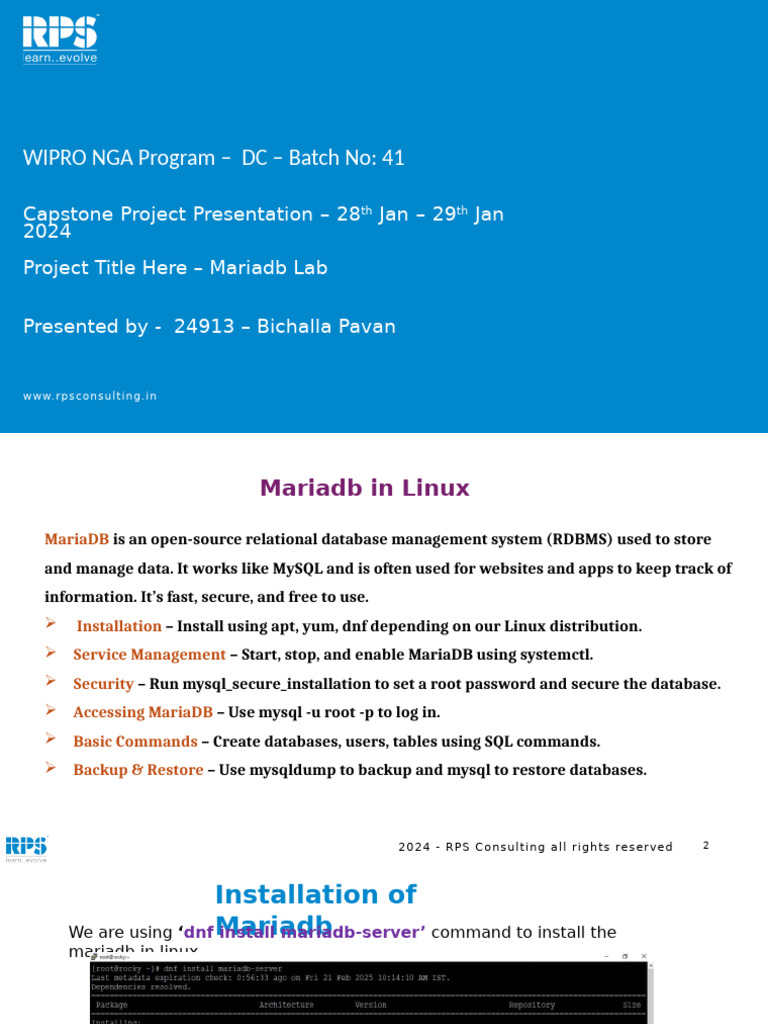 Capstone Project - 2 Mariadb | PDF | Table (Database) | Databases