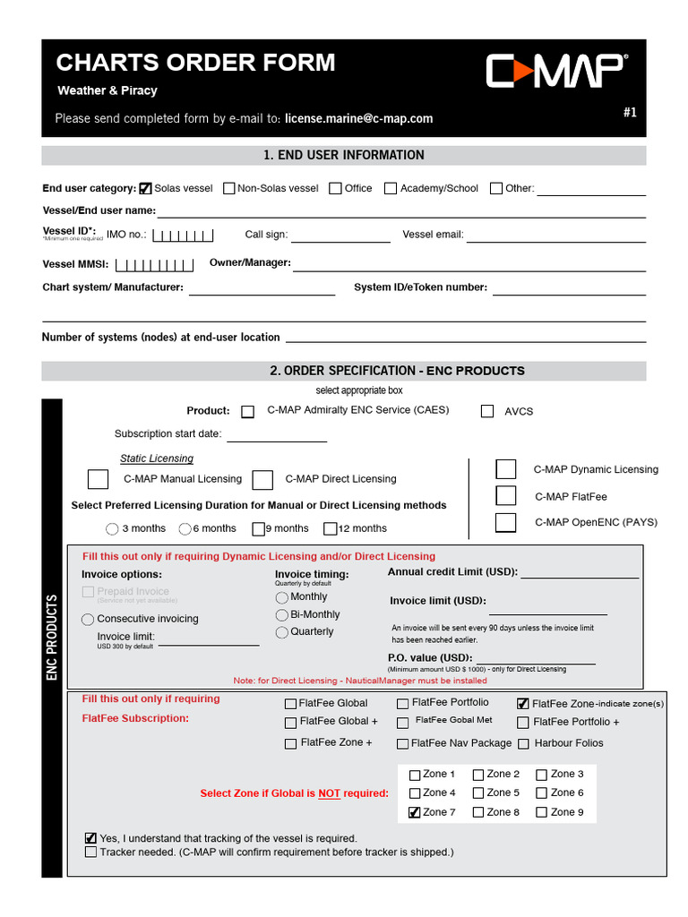 Jeppesen Marine Order Form | PDF