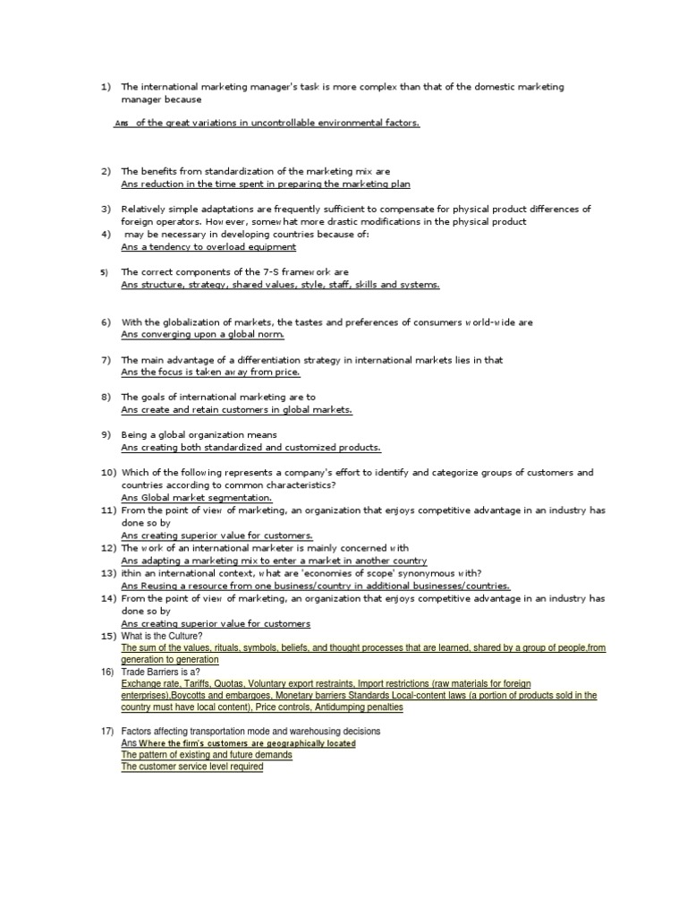 Global Marketing Essentials | PDF | Marketing | Exchange Rate
