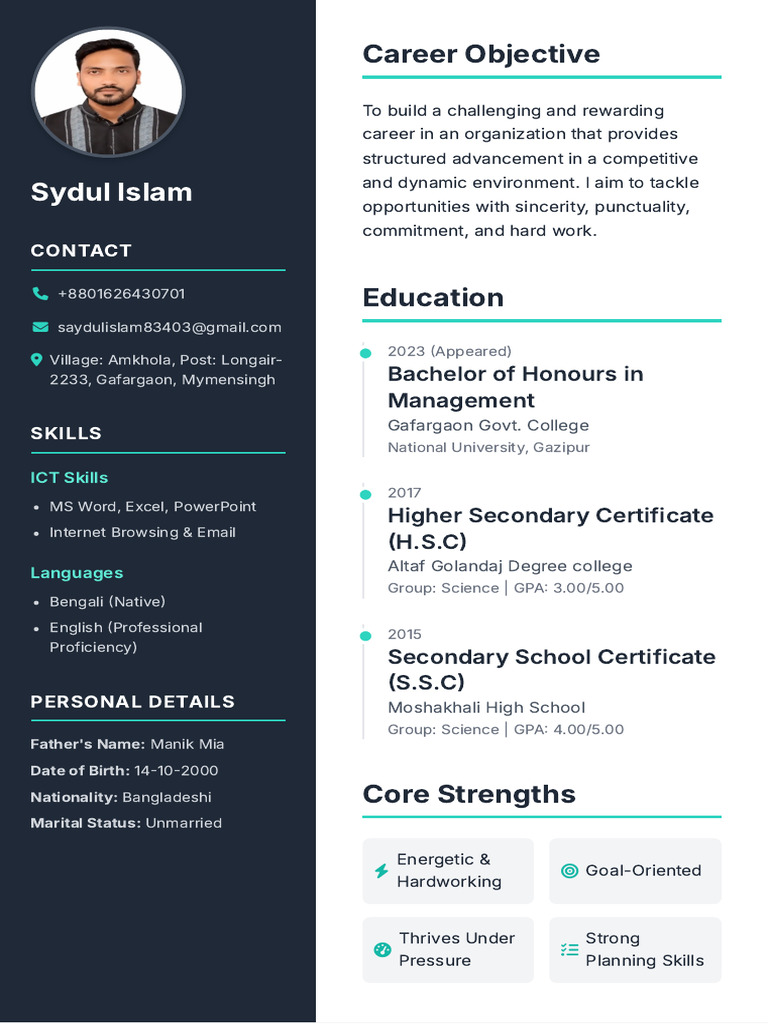 Sydul Islam CV | PDF
