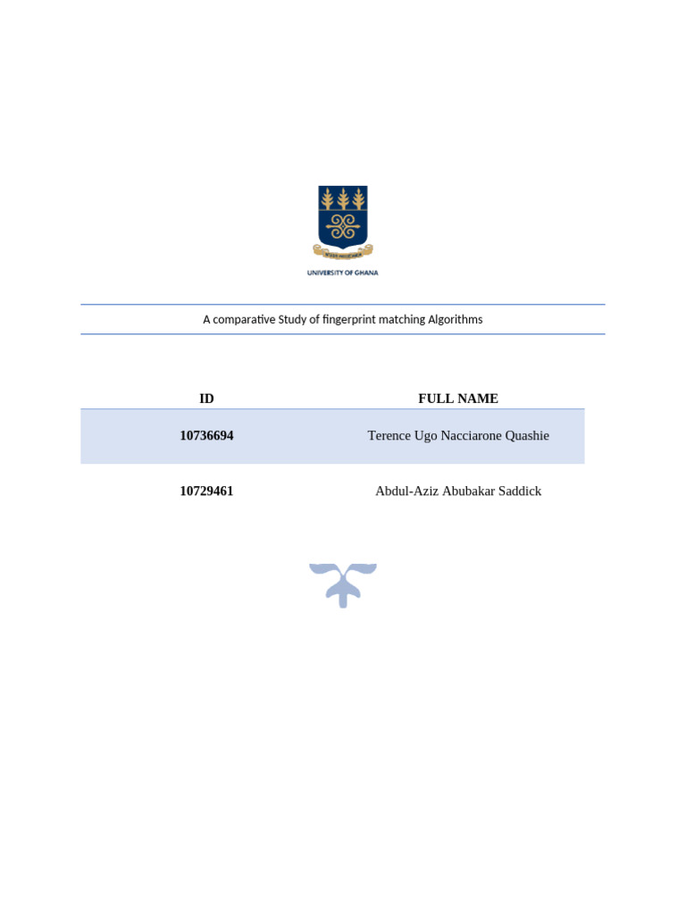 A Comparative Analysis of Fingerprint Matching Algorithms v.2.0 | PDF ...