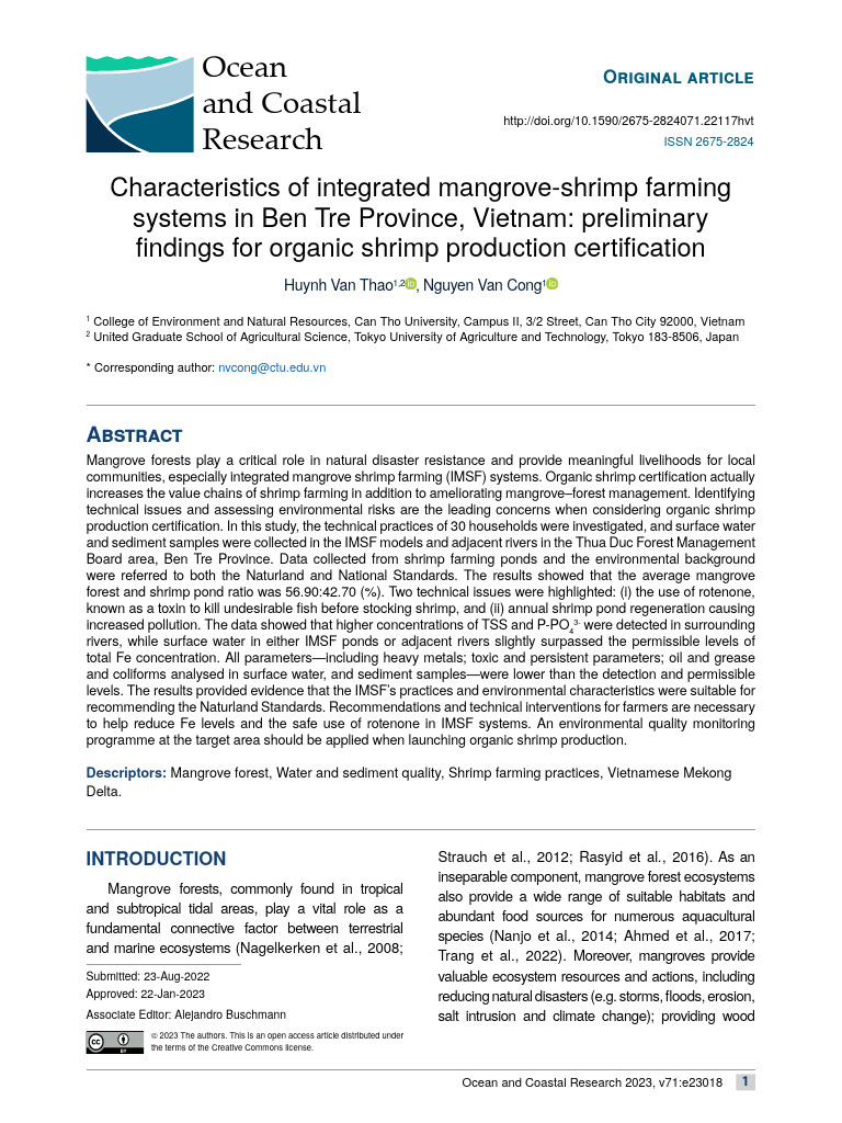 Integrated Mangrove-Shrimp Farming | PDF | Mangrove | Coast