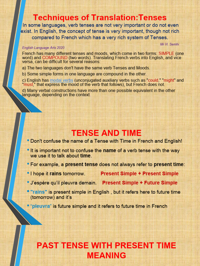 Techniques of Translation Tenses | PDF | Grammatical Tense | Verb