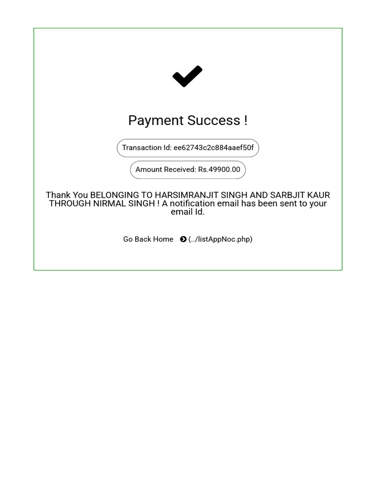 Payment Confirmation for Harsimranjit & Sarbjit | PDF