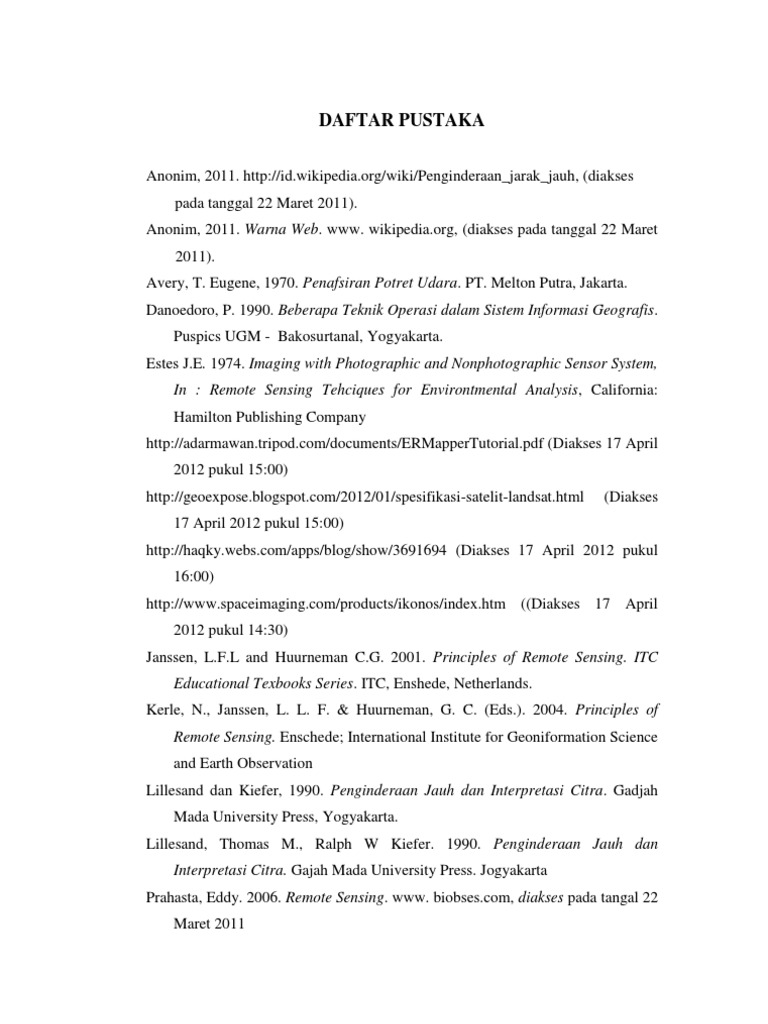 Contoh Daftar Pustaka Makalah Geografi - Perumperindo.co.id