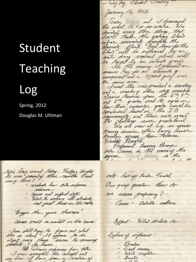 Spring 2012 Student Teaching Log | PDF