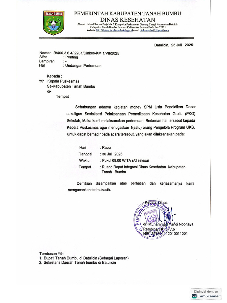 Revisi Undangan Pertemuan | PDF