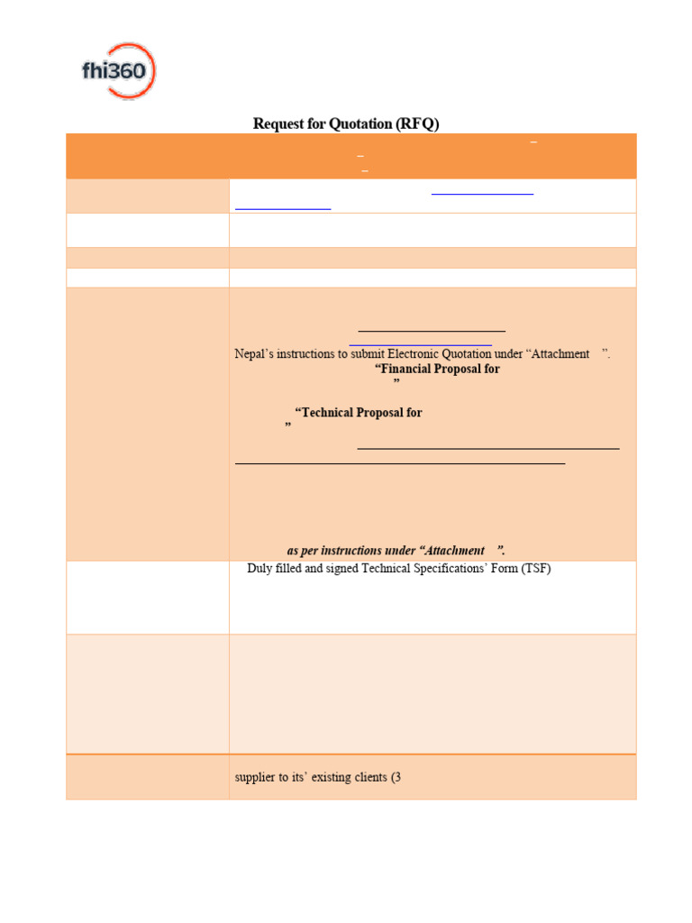RFQ - Longer Version With Attachment B | PDF | Business