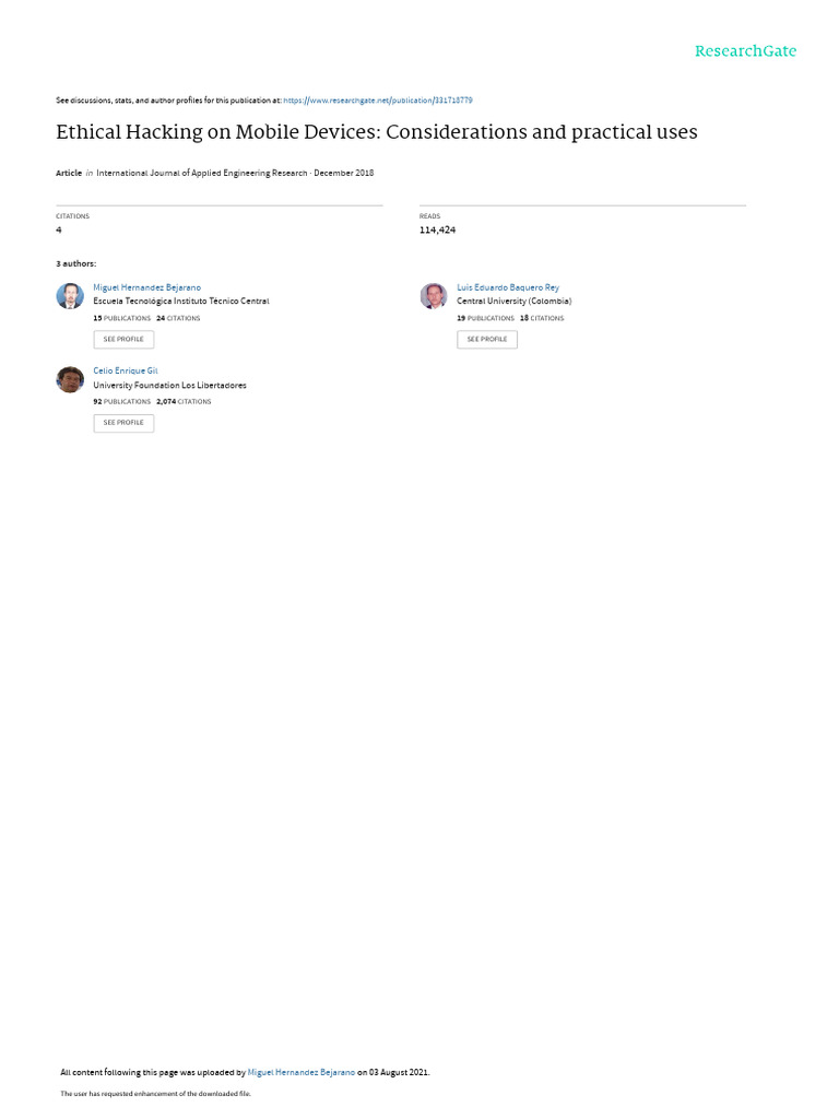 Ethical Hacking On Mobile Devices Considerations and Practical Uses ...
