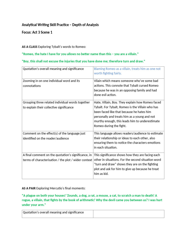 Analytical Writing Skill - Depth PRACTICE Chanwon Jung | PDF