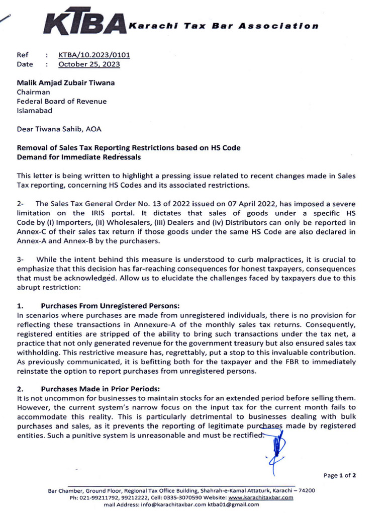 Removal ST Reporting Restrictions Based HS Code Demand Immediate ...