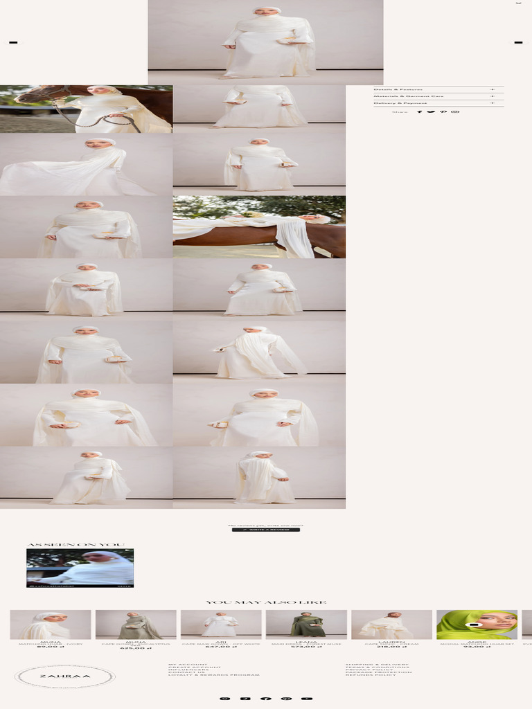 Muna Cape Gown - Ivory - Zahraa The Label | PDF | Human Appearance | Softlines (Retail)