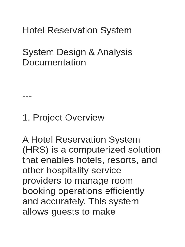 Hotel Reservations System | PDF | Databases | Relational Database
