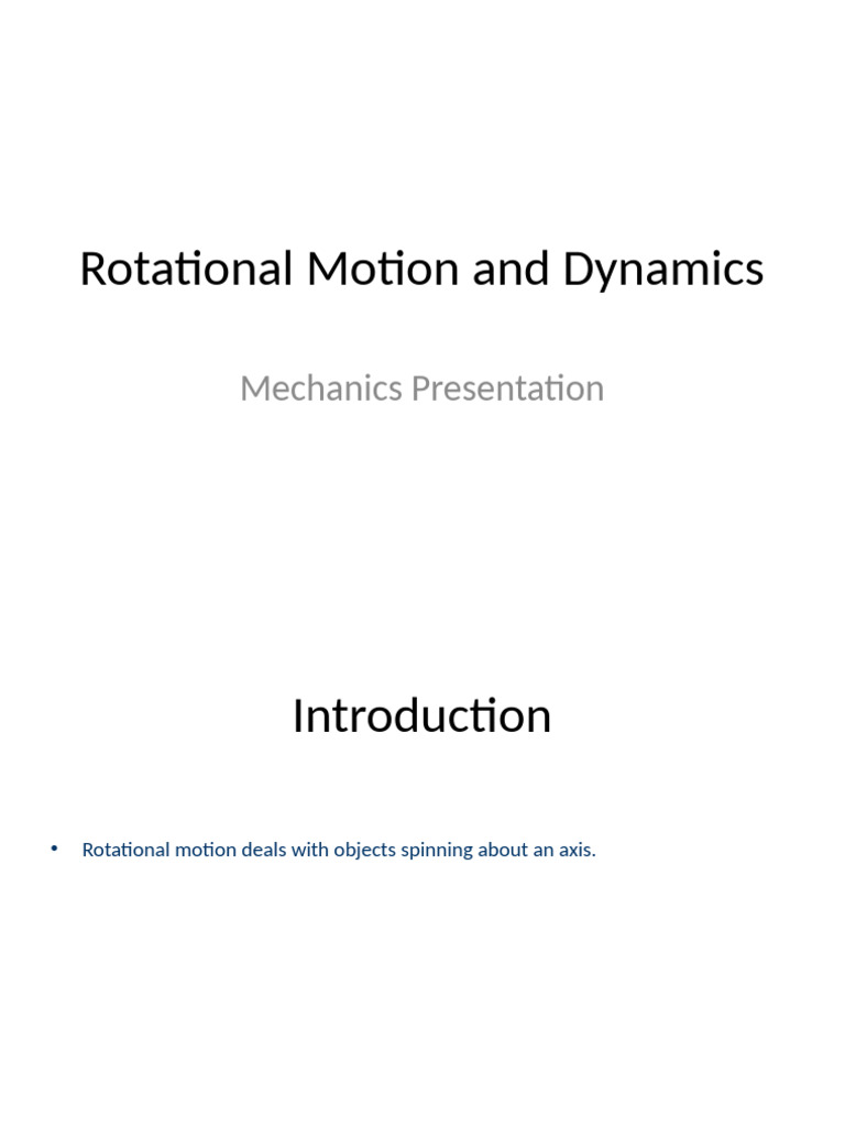 Rotational Motion and Dynamics | PDF