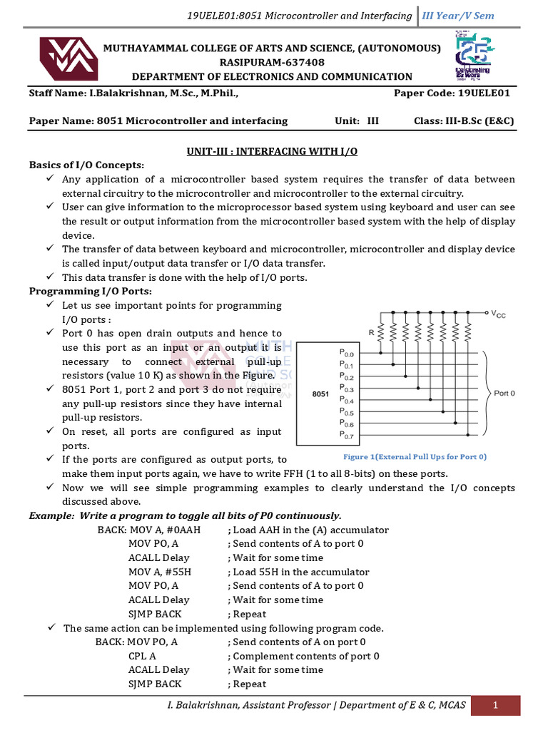Unit 3 - Interfacing Techniques | PDF | Input/Output | Computer Keyboard