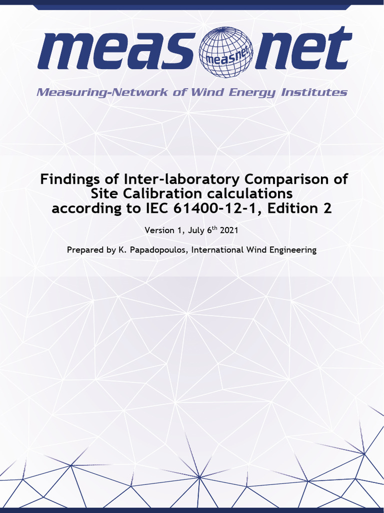 MEASNET_Briefing-of-Inter-laboratory-comparison-of-Site-Calibration-Analysis_V1-final | PDF ...