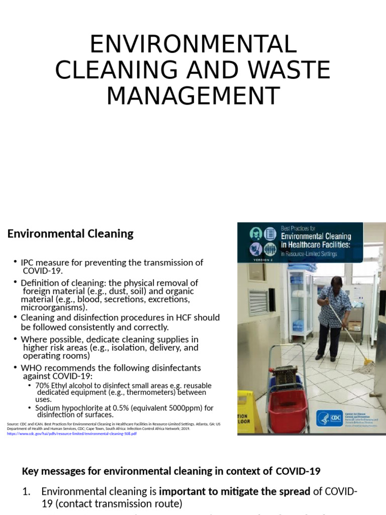 Environmental Cleaning and Waste Management 2 | PDF | Waste | Disinfectant