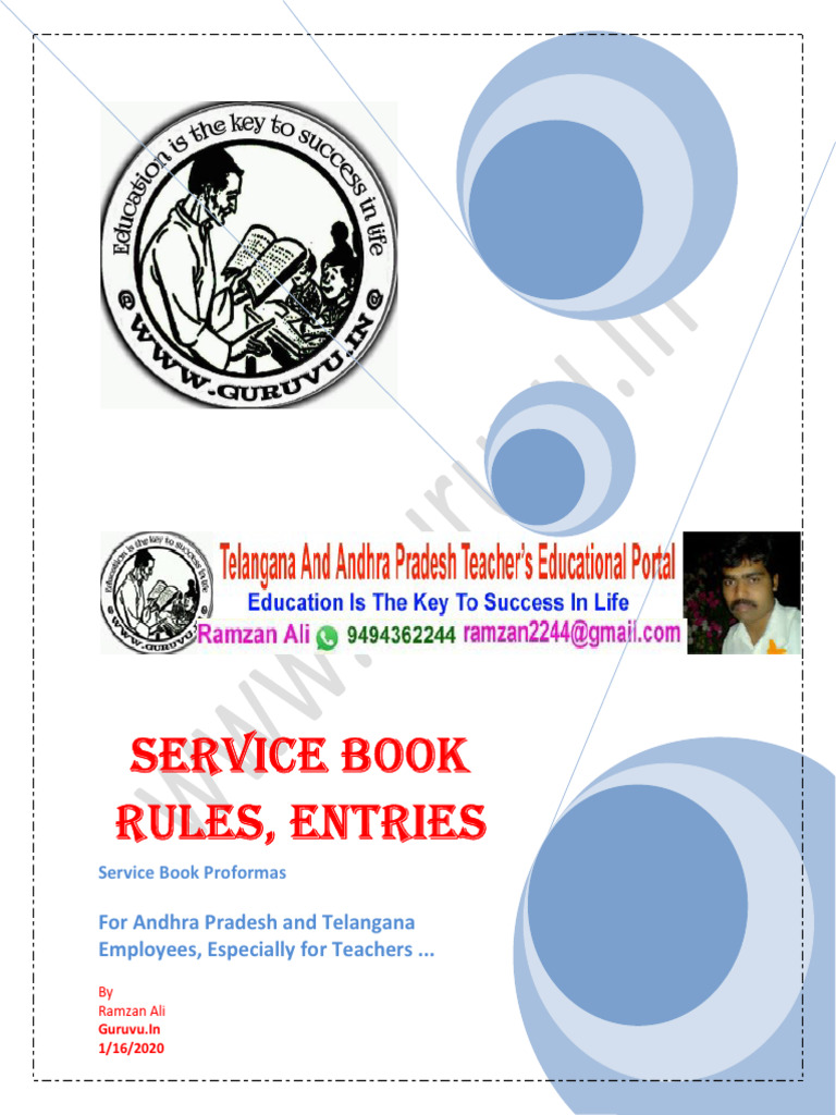 Service Book Rules, Entries Book | PDF