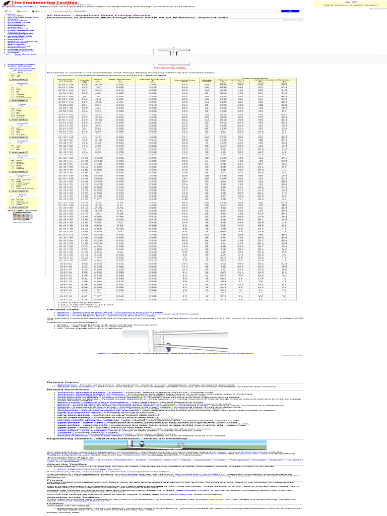 W-Beams Specifications and Properties | PDF | Beam (Structure ...