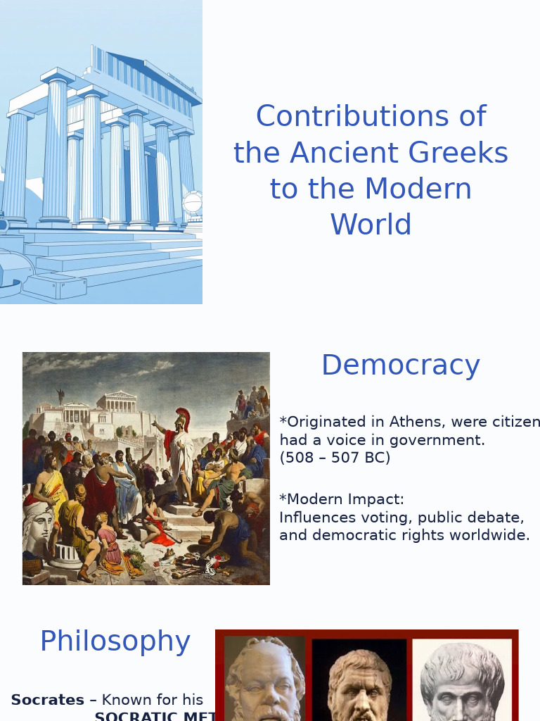 10 Contributions of The Ancient Greeks To The Modern World 1 | PDF