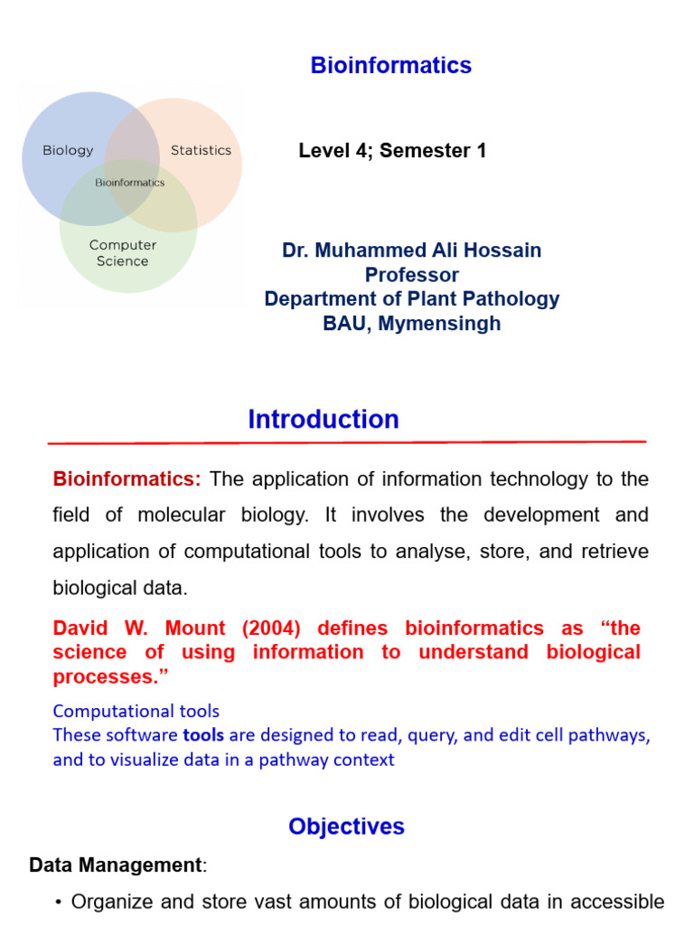 Bioinformatics in Molecular Biology | PDF | Protein Data Bank ...