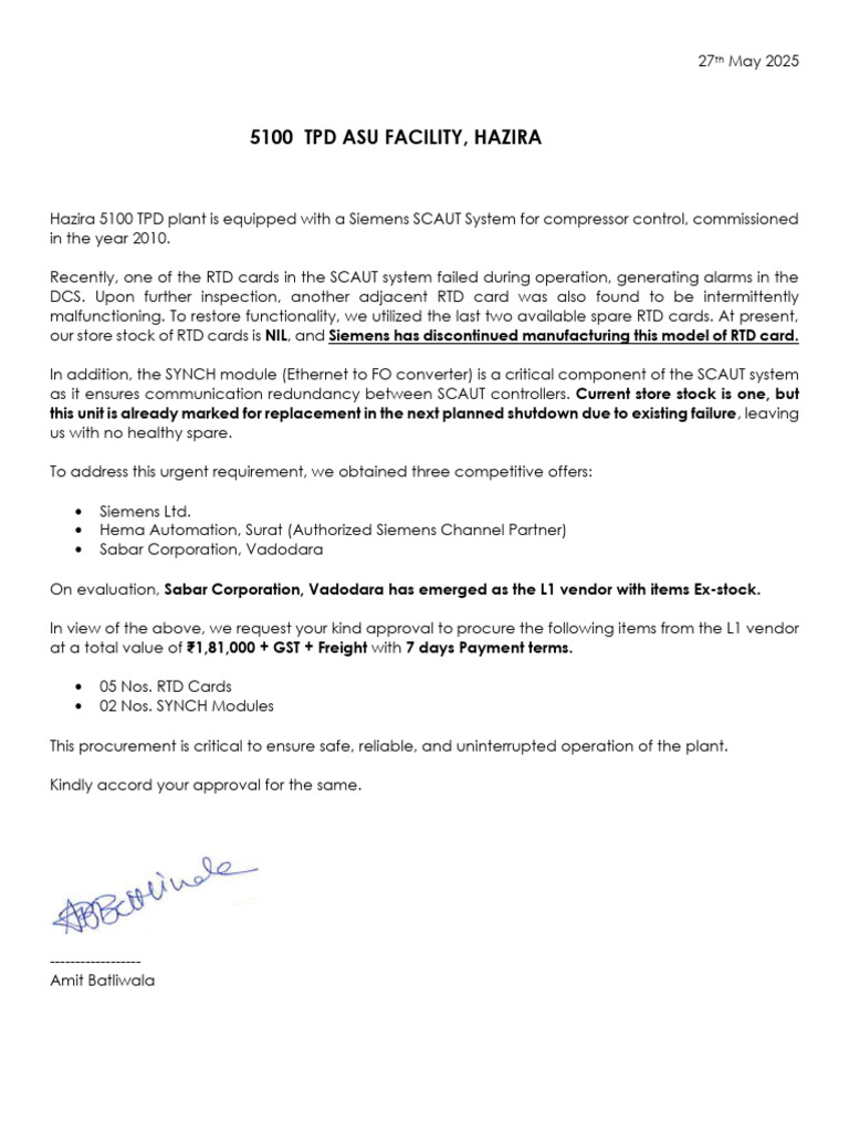 Justification Note - RTD CARD & SYNCH Module - Merged - Unsigned | PDF ...