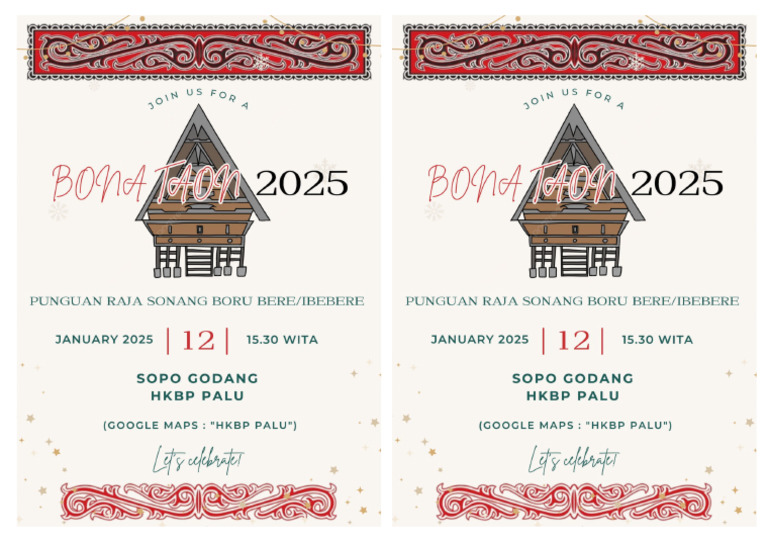 Undangan Bona Taon Raja Sonang 2025 | PDF