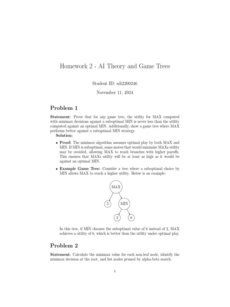 AI_Game_Trees_exercises_solutions | PDF | Algorithms | Applied Mathematics