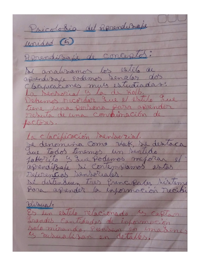Unidad (5) Psi. Del Aprendizaje | PDF