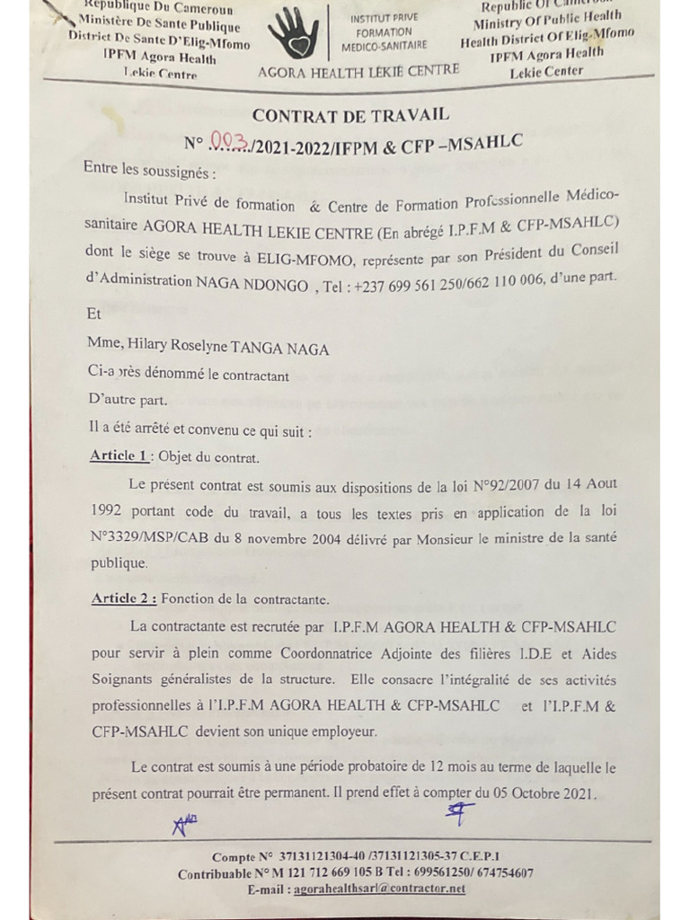 Document Travail Hilary | PDF